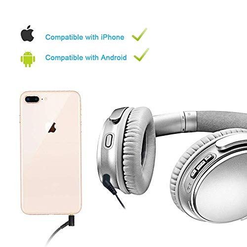 Asobilor QC3 Replacement Cable 1.4Meters 3.5mm to 2.5 mm Audio Cord Compatible with Bose QuietComfort 3 Headphone - Gold Plated Jacks Compatible with iOS & Android