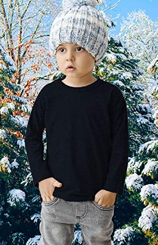 Brix Baby Toddler Boys' Long Sleeve - 4-Pack Cotton Tagless Tee Shirts. 12m