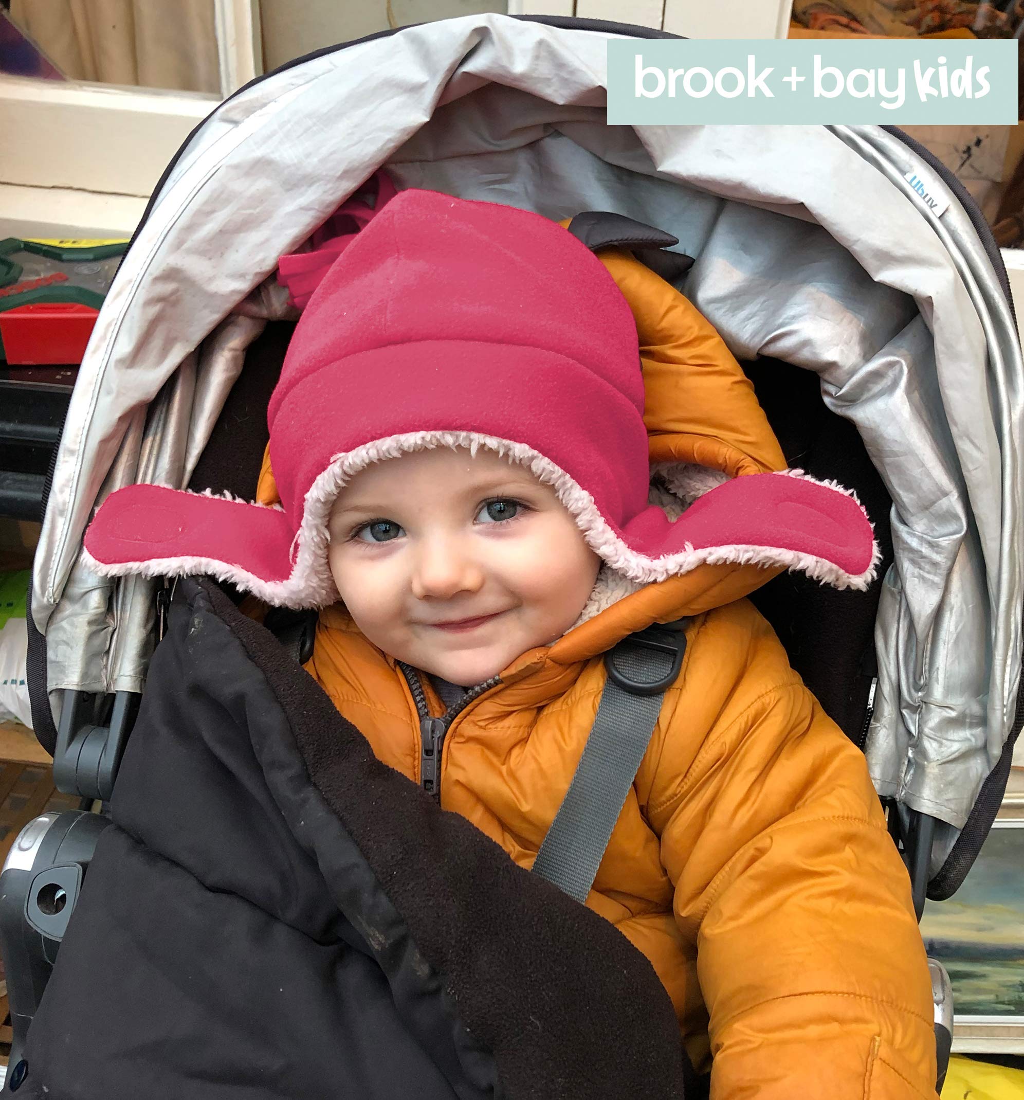 Brook + Bay Toddler Hat & Glove Set - Toddler Mittens & Winter Hat - Baby Fleece Hat for Infant Kids Set 6-18 months - Pink