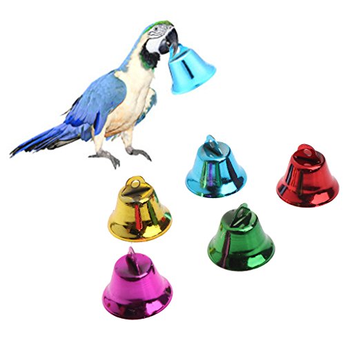 Dft 10PCS Multi-Color Pet Bird Bells Wind Chimes for Parrot Toy DIY Stainless Steel