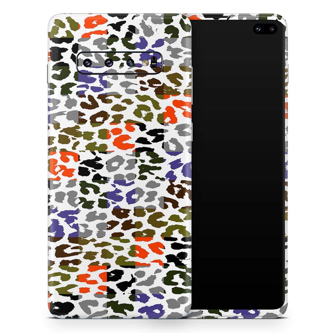 DesignSkinz Multicolored Leopard Vector Print Protective Vinyl Decal Wrap Skin Cover Compatible with The Samsung Galaxy S20 (Screen Trim & Back Glass Skin)