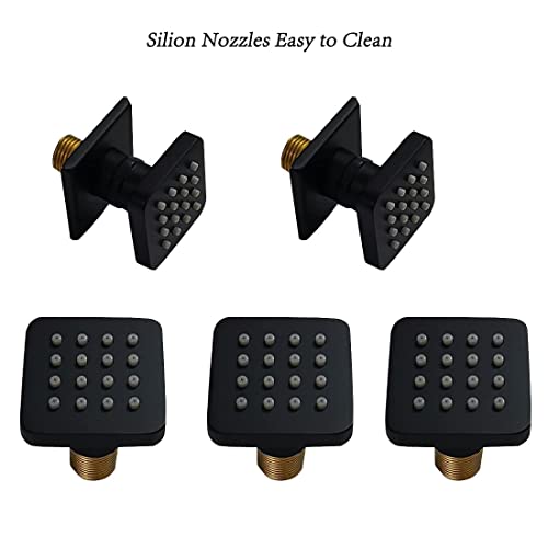 2 Inch Brass Shower Body Sprayer Jets for Bathroom Accessories NPT 1/2” Matte Black DSJ02BR02-B