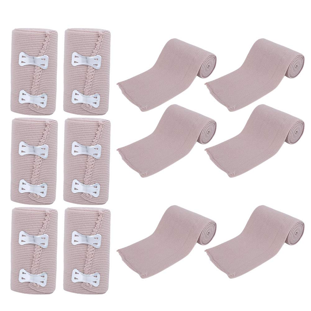 12 PCS Elastic Bandage Wrap,Bandage Compression Elastic Wound Dressing Comfortable for Sports Injury Emergency Aid Tool(7.5cm x 4.5m)