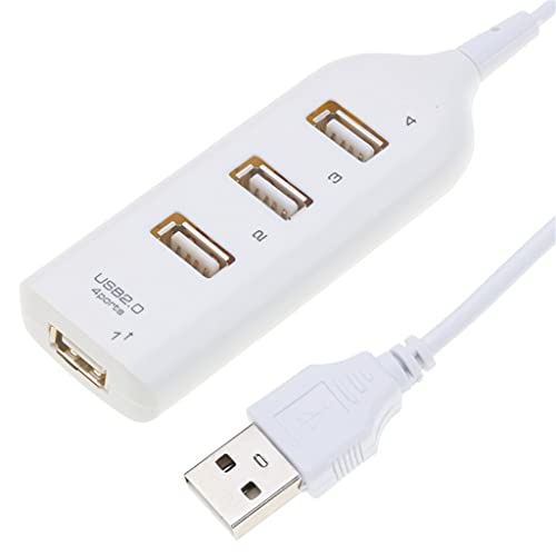 GPPZM Hi-Speed Hub Adapter USB Hub Mini USB 2.0 4-Port Splitter for PC Laptop Notebook Receiver Computer Peripherals Accessories (Color : White)