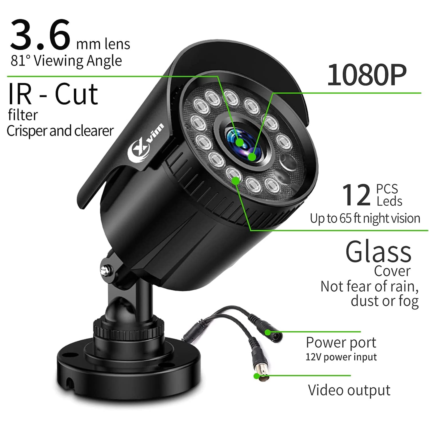 XVIM Wired Security Camera System, 5MP 4CH Home Security Camera System DVR(No Hard Drive), 4PCS 1080P Security Cameras, Waterproof Outdoor Camera System, Motion Detect, Night Vision