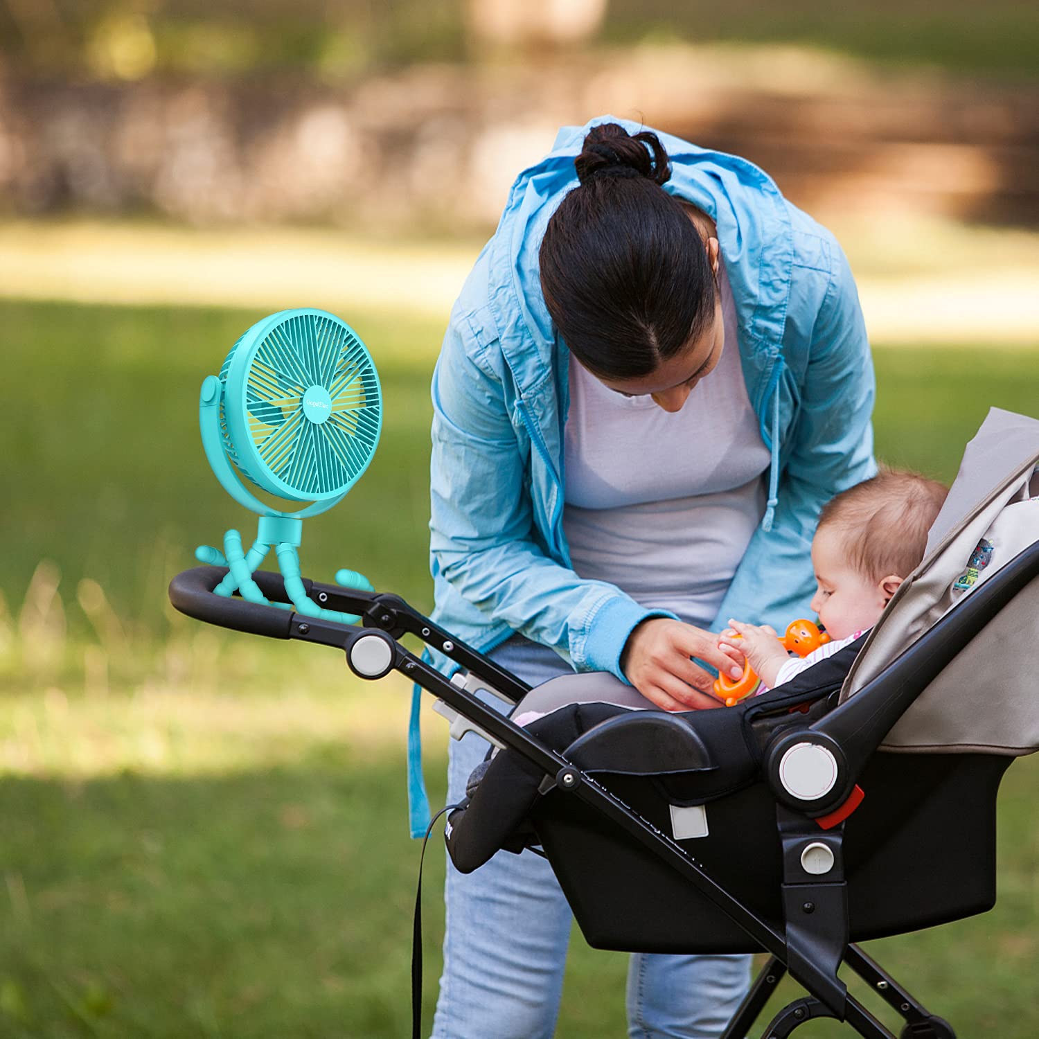 GagetElec 8-Inch Stroller Fan for Baby,10000mAh Personal Portable Fan 4 Speeds Car Seat Baby Fan with Flexible Tripod Fix on Stroller,Car Seat,Golf Cart