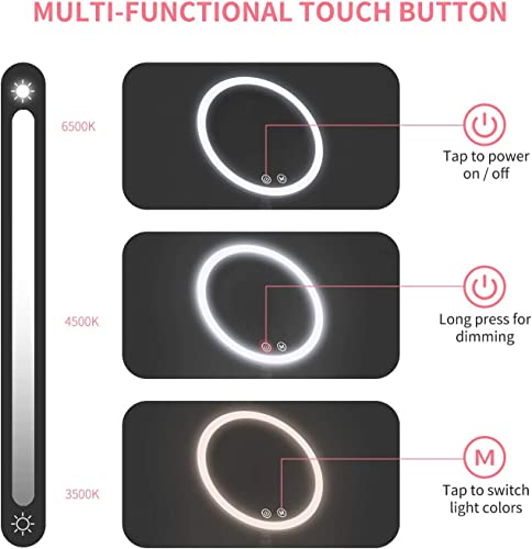 Make up Mirror with Lights, 1X/10X Magnifying Vanity Mirror with 46 LED Lights, 3 Lighting Modes, Brightness Adjustable and Rechargeable Personal Compact Travel Makeup Mirrors