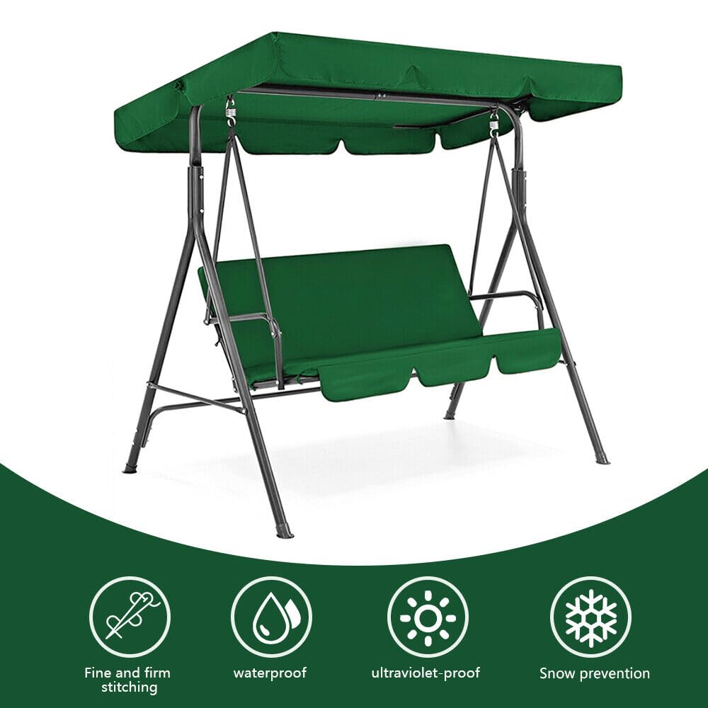 210D Patio Swing Canopy Replacement Top Cover Outdoor Swing Chair Cover Bench Waterproof Rocking Replacement Cover 59x59x4 Inches (Square Red)