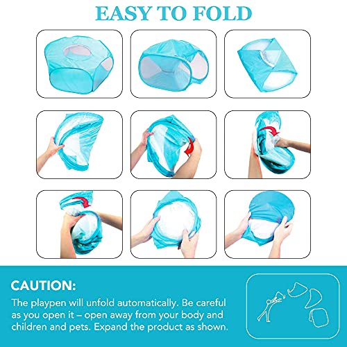 PrimePets Guinea Pig Playpen, Small Animal Playpen, Foldable Cat Cage Tent with Zipper Cover, Portable Waterproof Pop-Up Play Yard Fence for Rabbit Hamster Rabbit, Indoor Small Pet Exercise Pen