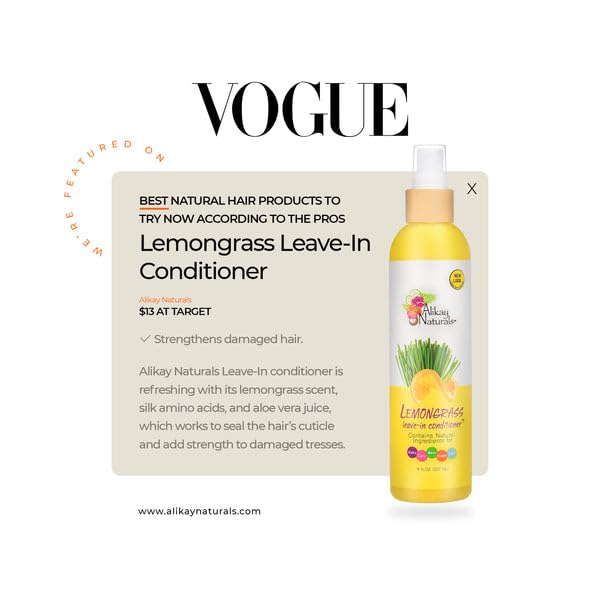 Alikay Naturals Lemongrass Leave In Conditioner Lemongrass Oil 16 Ounce
