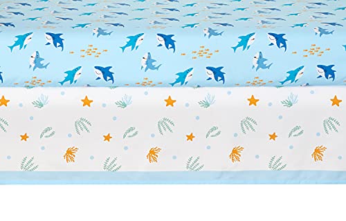 Grand Avenue Baby Shark 3 Piece Crib Bedding Set, 33 x 42, Multi-Color