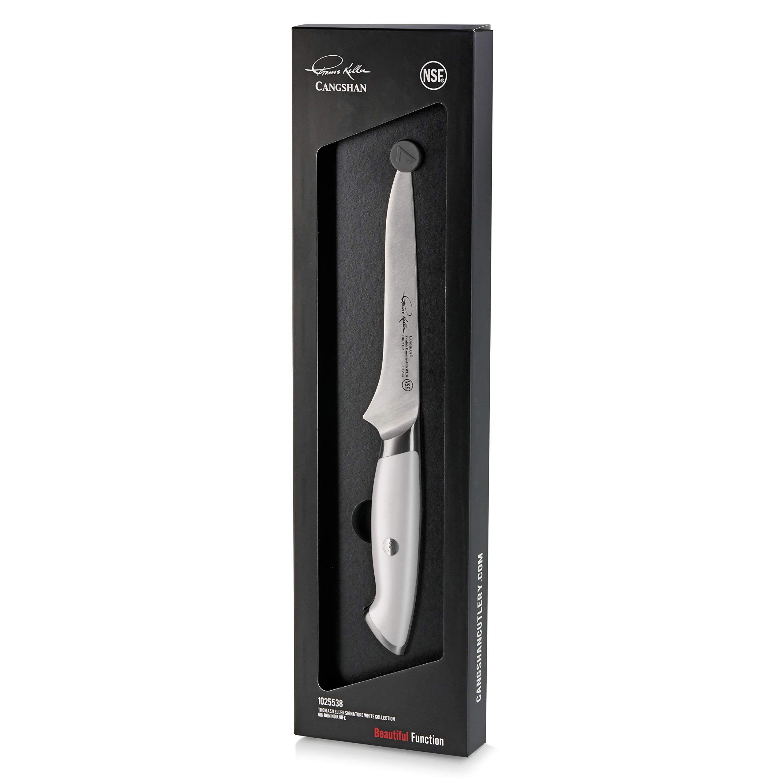Cangshan Thomas Keller Signature Collection Swedish Powder Steel Forged, 6-Inch Boning Knife, White