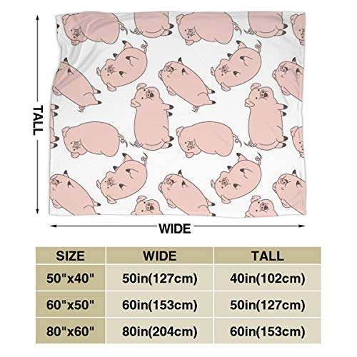 DIYAB Gravity Falls Pig Flannel Fleece Blanket Warm Bed Blankets for Couch Sofa Bed Traveling 50 x 40 Inch/127 x 102 cm