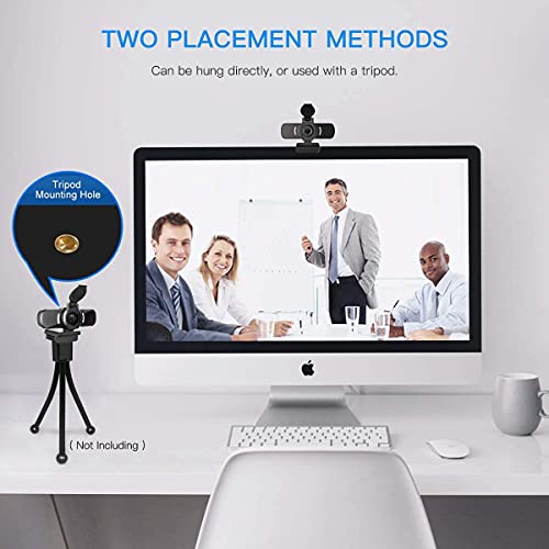 Computer Camera with Microphone,LarmTek 1080P Webcam with Webcam Cover Compatible with Mac OS Windows Laptop PC Desktop,HD Webcam for Live Streaming Gaming Calling Video Conferencing