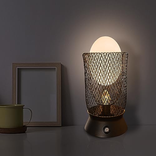 38°GARDEN LED Flame Table Lamp Battery Operated Rechargeable Ambience Lantern Metal Cage with Flickers Warm Light Touch Dimmable Bedside Lamp Cordless Nightlight Decor for Patio Porch Home Gift