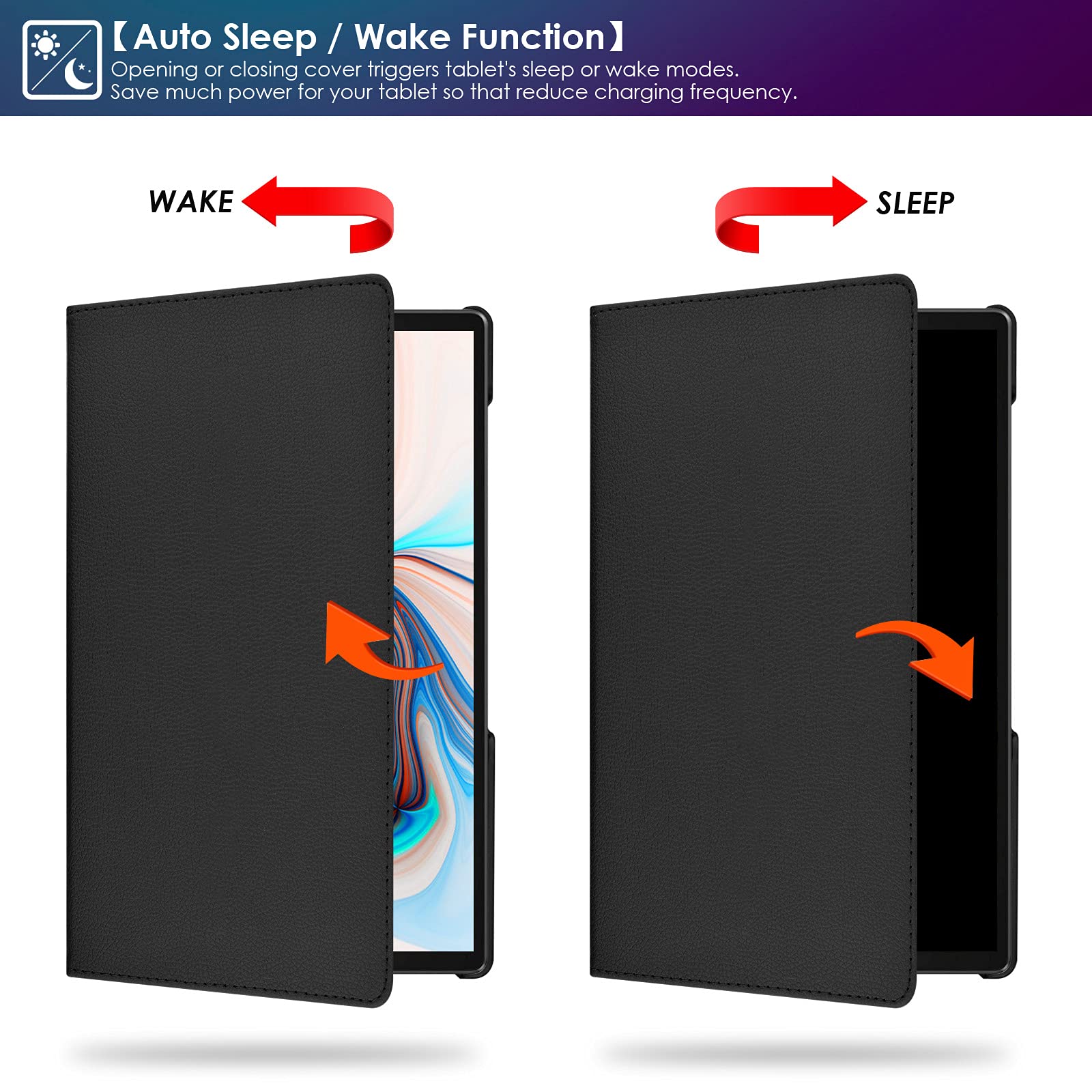 DETUOSI Rotating Case for Lenovo M10 FHD Plus 10.3" 2nd Gen 2020 (TB-X606F/X606X),360 Degree Rotate Multi-Angle Stand Folio Leather Protective Smart Book Cover + Auto Sleep/Wake + Elastic Band Closure