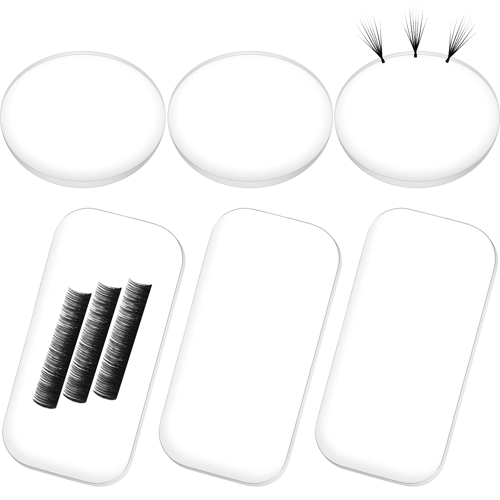 Maitys 6 Pieces Eyelash Extension Pad Silicone Pads for Lashes Reusable Adhesive Silicone False Eyelash Extension Holder Pads for Loose Lash Grafting Gasket Pallet(Clear)