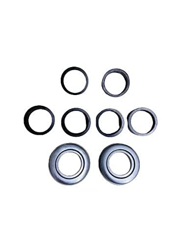 2 New 4.10/3.50-4" Solid Flat-Free Sawtooth Wheel w/Grease Fitting for Hand truck Dolly All Purpose Utility Cart, Offset Hub 2.25"-4.00", 5/8" Bearing installed w/Extra 3/4" Bearing