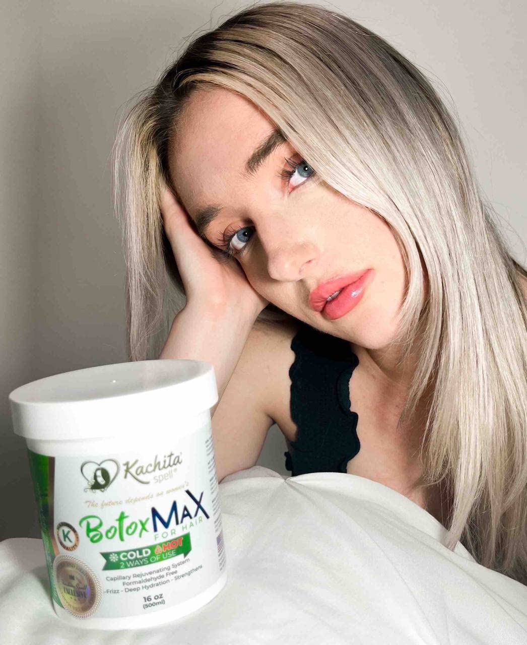 Kachita Spell Botox Hair Treatment - 16oz, Rejuvenates Dry/Damaged Hair, Reduces Frizz, Provides Deep Hydration, Volume Control, and Smoothness - Formaldehyde-free BotoxMax Formula