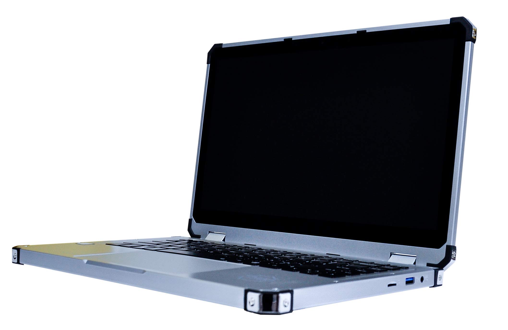 Emerald Computers Rugged Laptop with I5-8250U Quad Core, 8 Thread CPU, 16GB RAM 512GB SSD, 13.3 Inch 1080p Screen, Tenacious Model in Silver