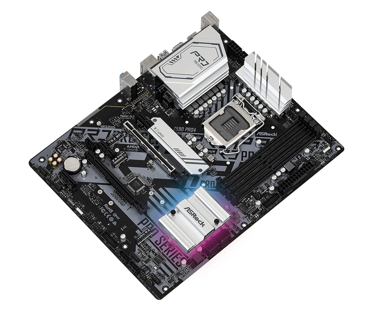 ASROCK Z590 PRO4 Socket LGA1200/ Intel Z590/ DDR4/ Quad CrossFireX/ SATA3&USB3.2/ M.2/ ATX Motherboard