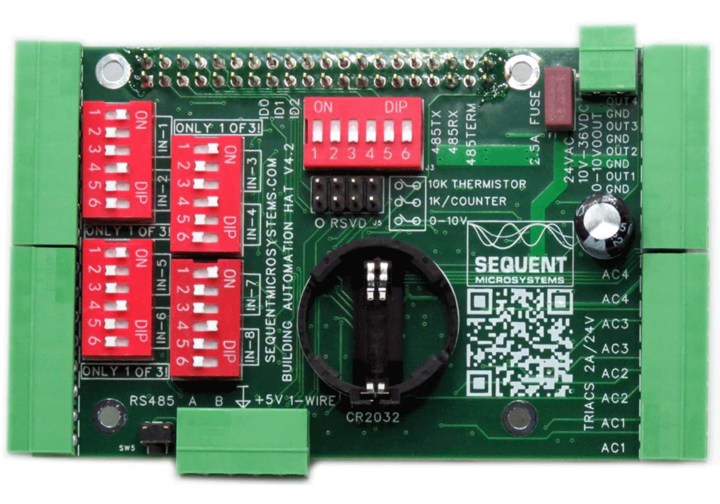 Building Automation V4 8-Layer Stackable HAT for Raspberry Pi