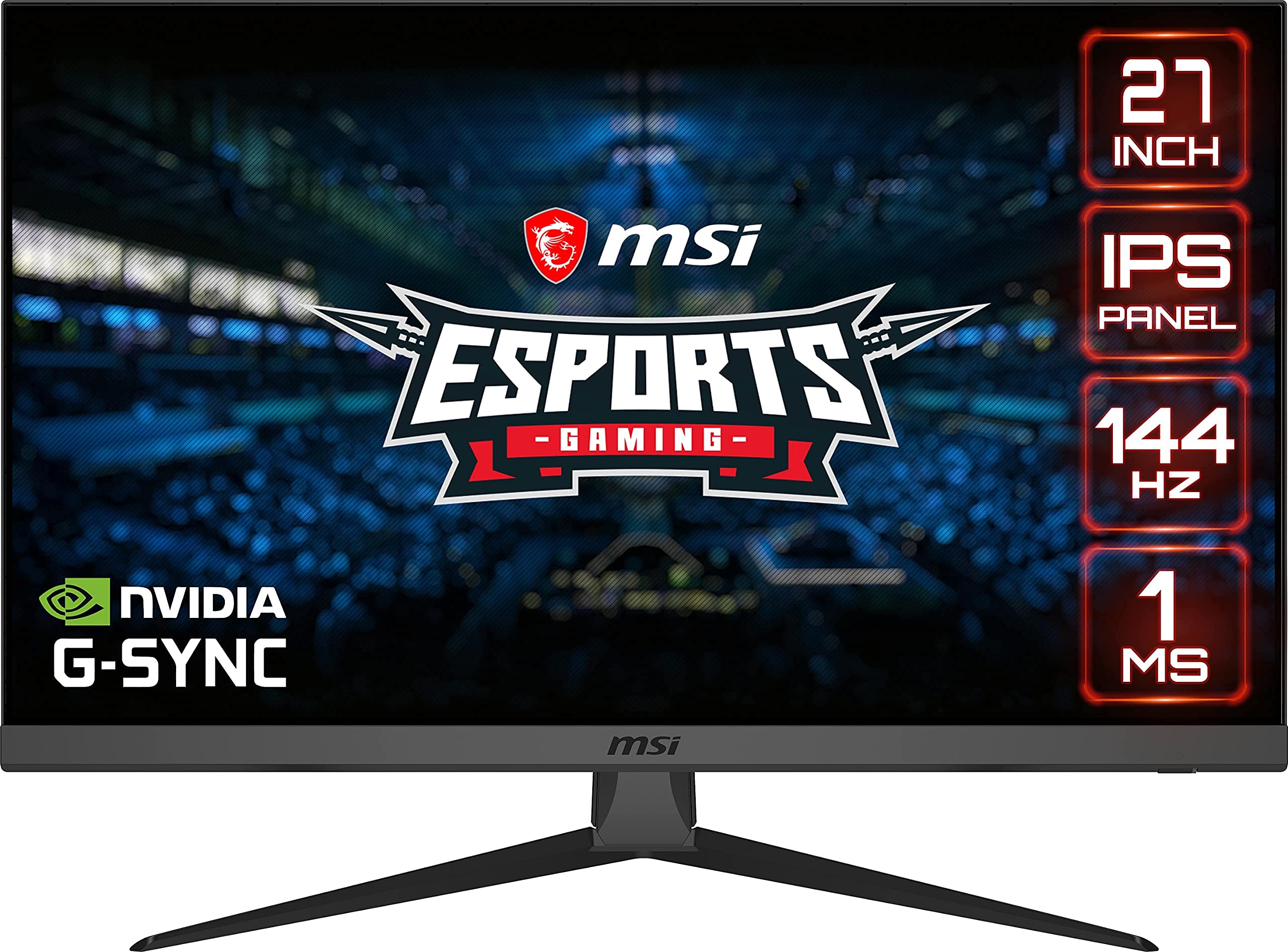 MSI 27” FHD (1920 x 1080) Non-Glare with Super Narrow Bezel 144Hz 1ms 16:9 HDMI/DP AMD Radeon FreeSync IPS Gaming Monitor (OPTIX G272), Black (Renewed)