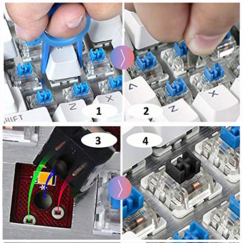 MRDARCY Double Shot Injection Plating Retro Punk ABS Pattern Shine Through Keycap Set for 104/87/61/60 Gaming Mechanical Keyboard (Black)