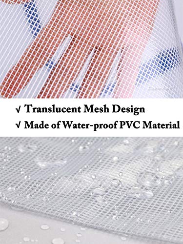 AUSTARK 10Pcs Zipper File Bags Plastic Mesh Zipper Pouch Waterproof Document Bags Board Games Storage Bags for Office School Home Travel, Back to School Supplies (A3 Size 16.9''x12'', White)
