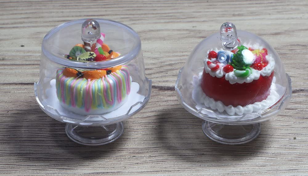 2 Style Vintage Bakery Cake Bread Dessert Display Cabinet Dollhouse Miniature Kitchen Furniture Accessories, Dollhouse Accessories Scale 1:6