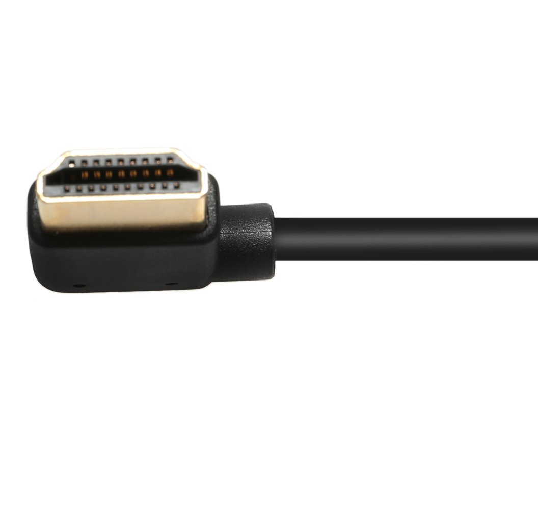 A to A HDMI Cable, Ysimda Ultra Slim Flexible Series One Port Saver 90 Degree Right- Angle A to A HDMI 2.0 High-Speed Cable, 6ft, Golded Connecter, 18G, Supports Ethernet, 3D, 4K and Audio Return