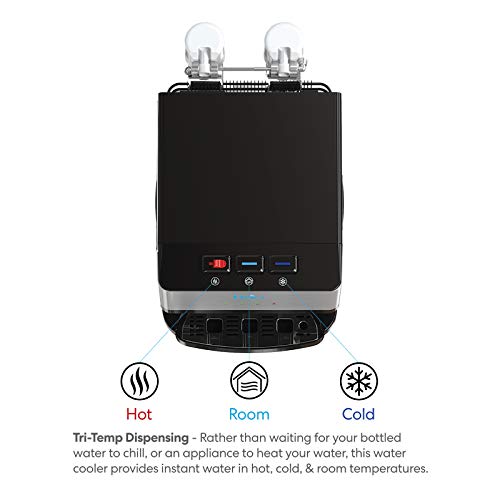 Brio Countertop Self Cleaning Bottle Less Water Cooler Dispenser with Filtration - Hot Cold and Room Temperature Water