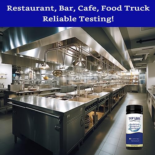 200 Strips - Quaternary Sanitizer Test Strips Food Service 0-500 ppm (QAC, Multi Quat) - Quaternary Test Strips - Quat Test Strips for Food Service - Quat Sanitizer Strips - Quaternary Ammonium Test
