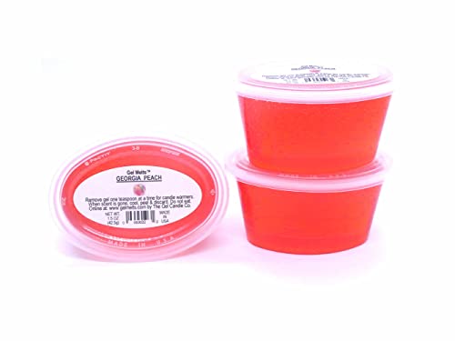 3 Pack Georgia Peach Aroma Gel Melts for Warmers and Burners by The Gel Candle Company Peel, MELT and Enjoy