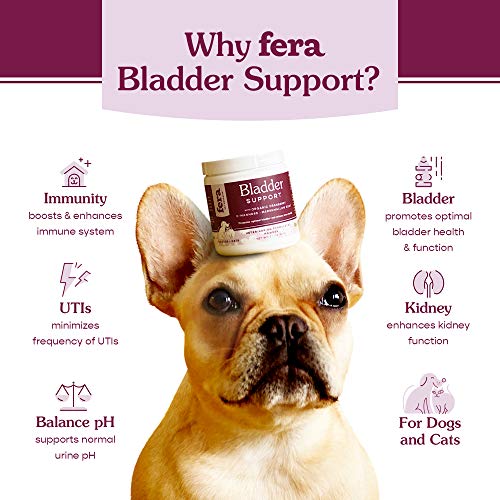 Fera Pets Bladder Support Dog and Cat Supplement – Kidney and Urinary Tract Health and Bladder Infection Prevention Supplements - Helps with Incontinence and Immune Antioxidant Vitamin