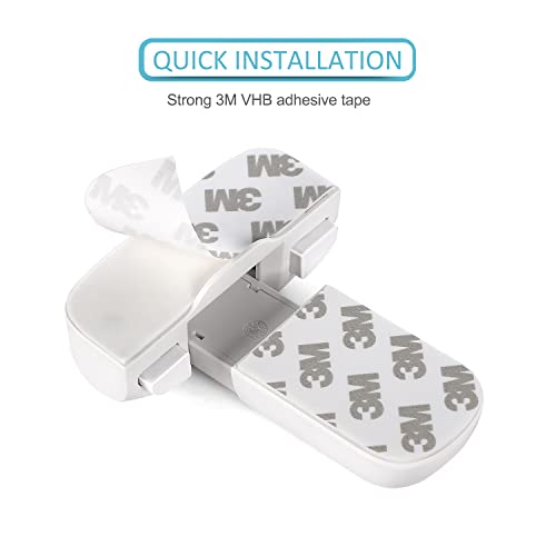 2 Pack Child Proof Fridge Lock, Refrigerator Fridge Freezer Door Latch to Keep Closed, Refrigerator Door Lock for Toddlers and Aging Seals, Easy to Install and No Unsightly Straps Required (White)