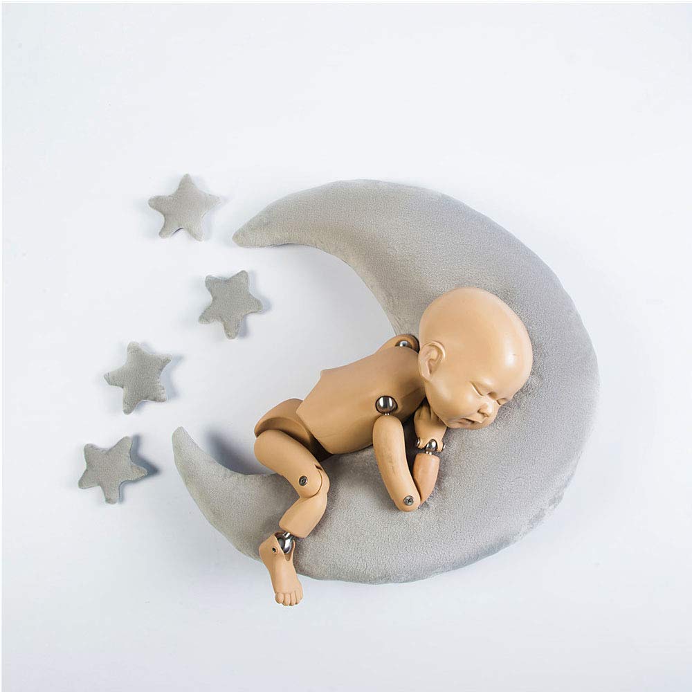 gzqirun Baby Posing Pillow Newborn Photography Props Beans Moon Stars Pillow Photo Shooting Set 5 Count (Pack of 1), White