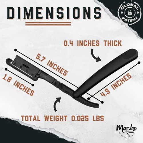 Professional Disposable Straight Razors for Men - Blade Holder with 100 Stainless Steel Razor Blade Heads - Features a Safety Lock & Blade Guard for Barbers, Shaving, and Grooming by Better Barber