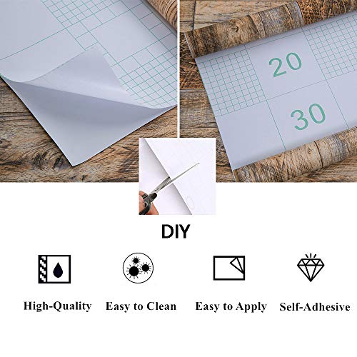 17.71''×118'' Distressed Wood Plank Wallpaper Peel and Stick Rustic Wood Grain Pattern Wall Paper Removable Self Adhesive Brown Shiplap Vinyl Film Decorative Wooden Look