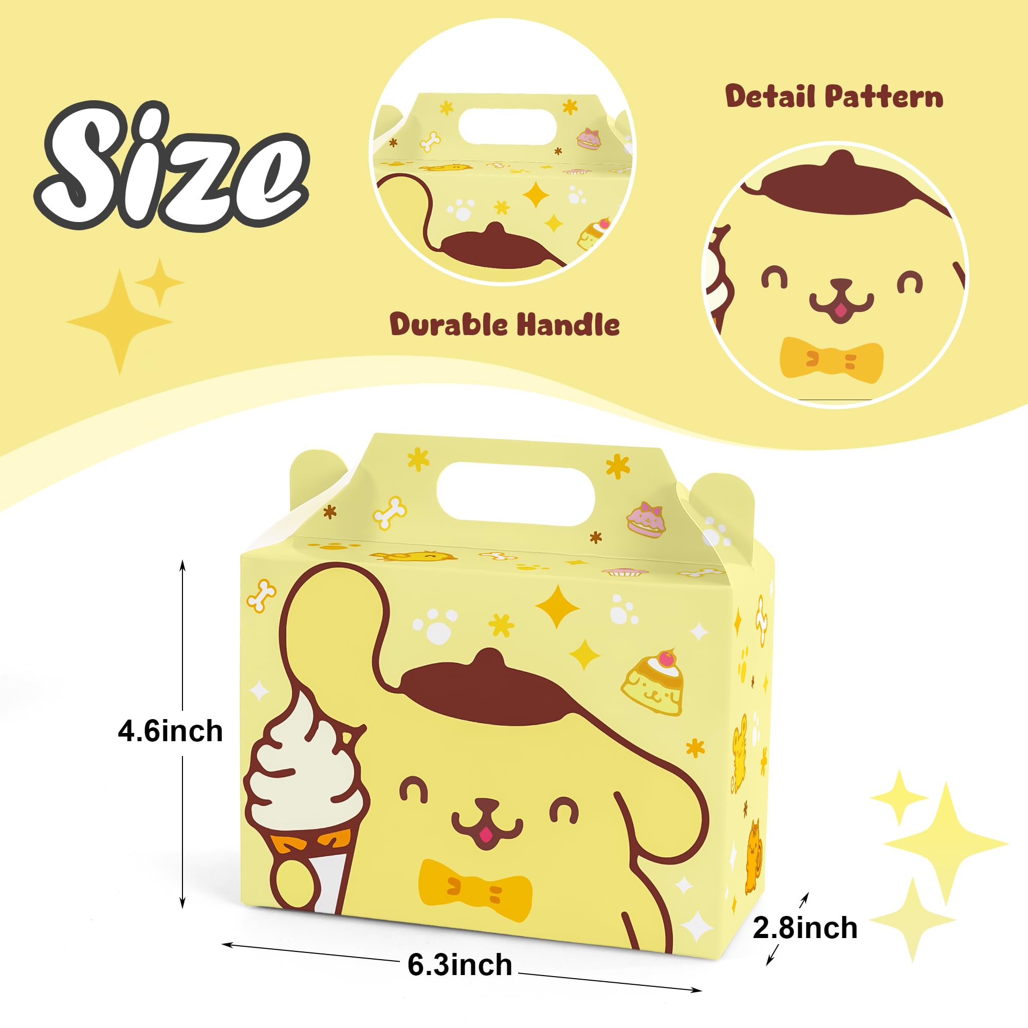 24PCS Cute Party Favor Boxes Treat Boxes, Cartoon Theme Candy Boxes Goodie Gift Boxes with 12 Styles Pattern Birthday Party Supplies Party Decorations
