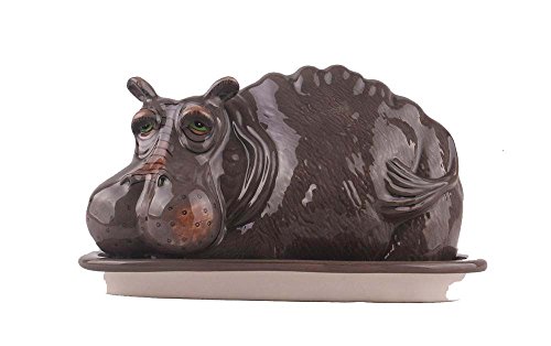 Blue Sky Ceramic 7.75"X5"X4.25" Hippo Butter Dish