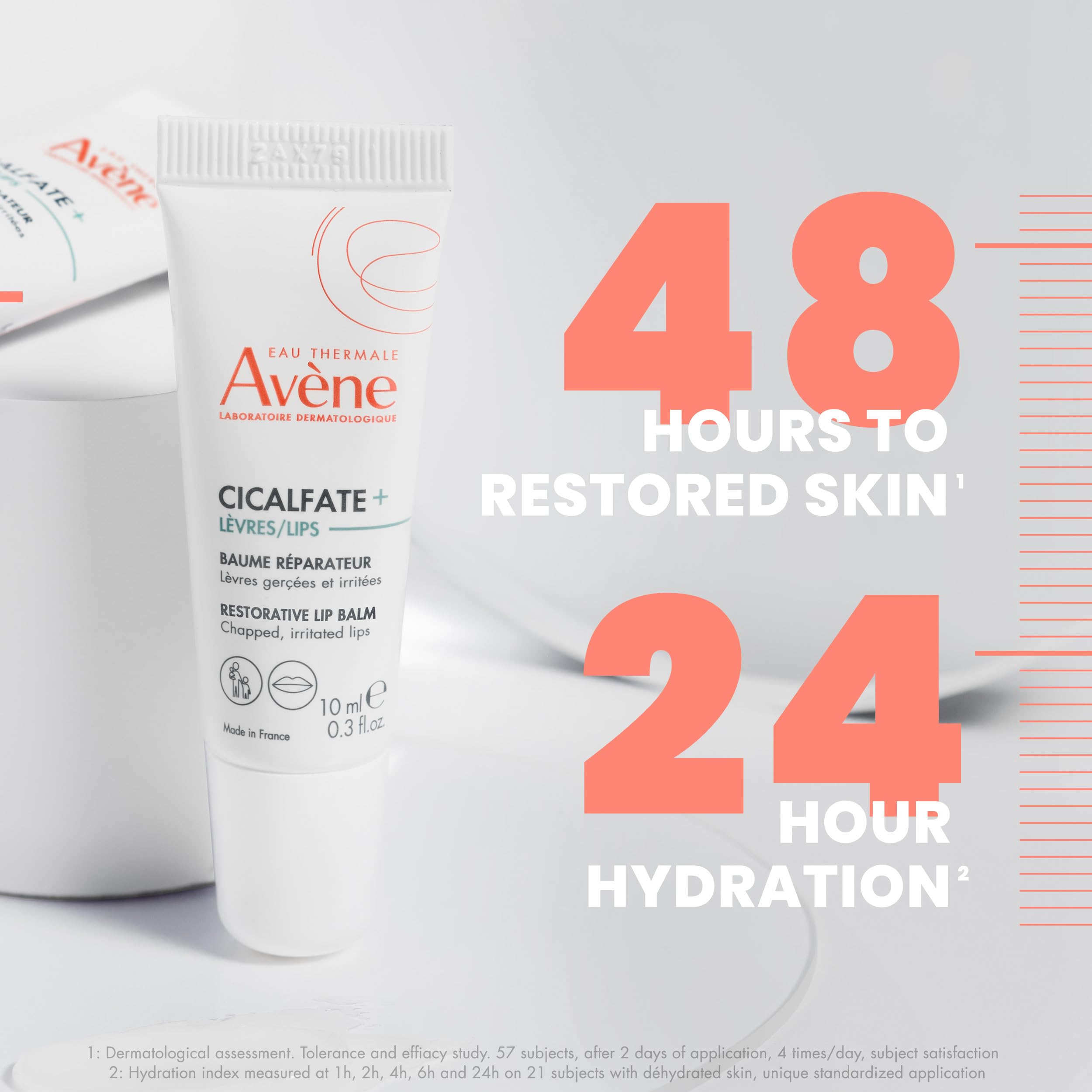 Avene Cicalfate Restorative Lip Cream, Long Lasting Moisture to Soothe Dry, Cracked Lips, promotes healthy lip barrier, water resistant, safe for infants, children and adults 0.3 Oz