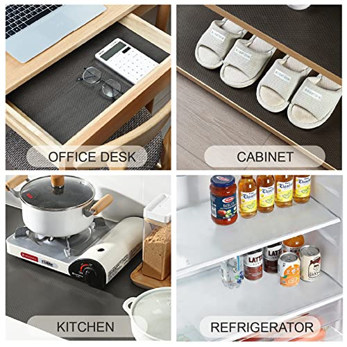 17.7Inx20FT Shelf Liner,Non-Slip Cabinet Liner,Washable,Oil-Resistant and Moisture-Resistant Non-Stick Drawer Shelf Liner,Suitable for cabinets,Shelves,refrigerators,storerooms,desks(Black)