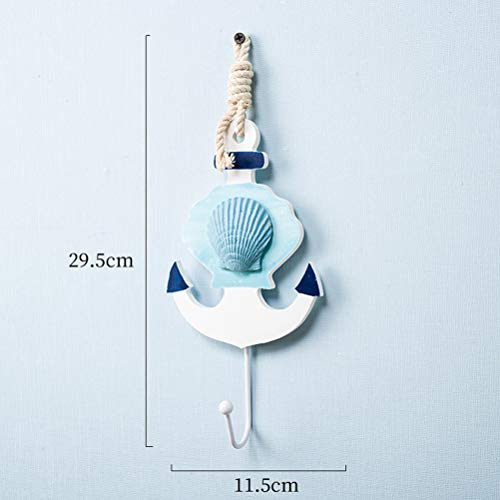 Cabilock 3pcs Mediterranean Ocean Style Wall Hook Coat Hook Clothes Hooks Hanger Wall Hanging Hooks for Home