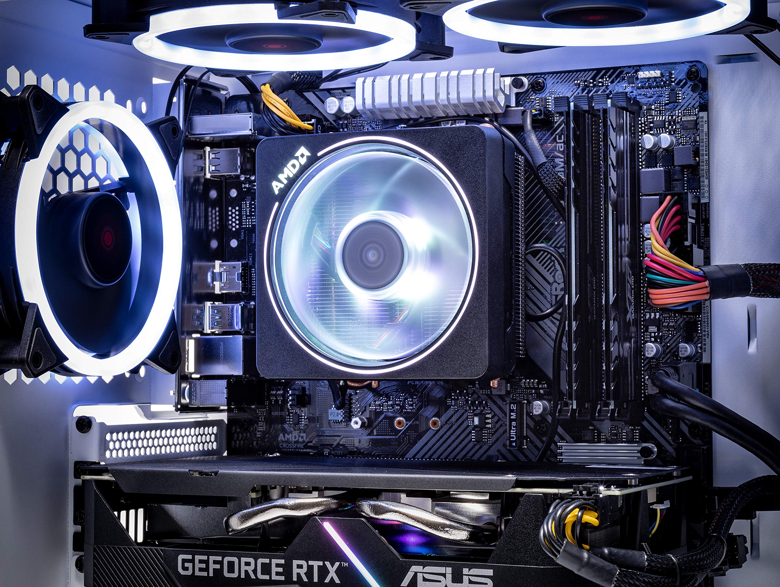 SkyTech Archangel 3.0 Gaming Computer PC Desktop - Ryzen 5 3600 6-Core 3.6GHz, RTX 2060 6G, 1TB SSD, 16GB DDR4 3000, RGB Fans, AC WiFi, Windows 10 Home 64-bit, White