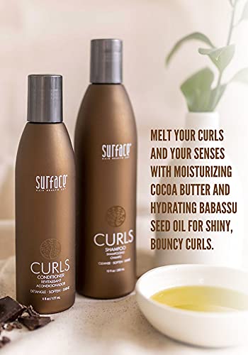 Surface Hair Curls Trio Box Set, Shampoo, Conditioner And Leave-In Conditioner For Healthy And Defined Curly And Wavy Hair, Vegan And Paraben Free