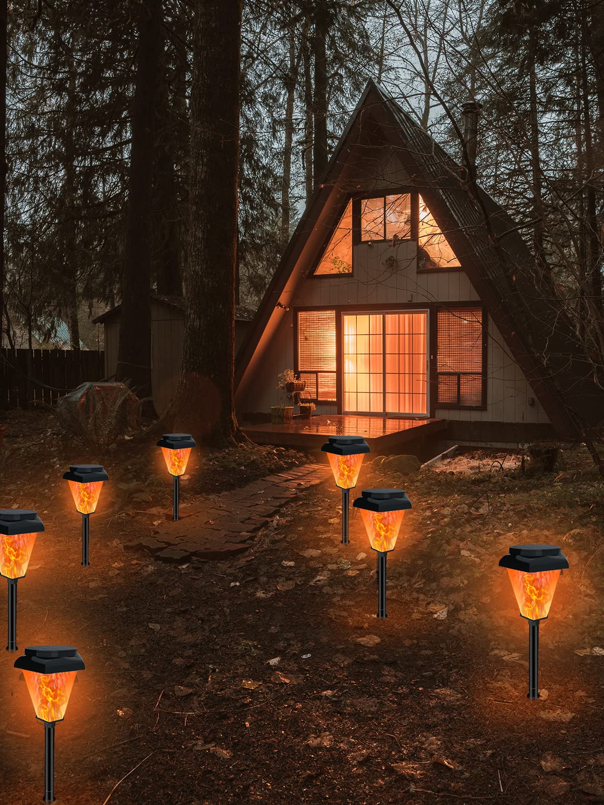 AveyLum Solar Flame Torch Light Outdoor Solar Flickering Dancing Flame Torch Lights Security Lights Landscape Lighting for Garden, PatioYard, Pathway Decoration(4 Pack)