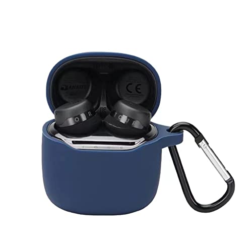 2 Pack DAYJOY Soft Silicone Protective Case Cover Compatible with JBL Tour PRO+ TWS True Wireless Bluetooth Earbuds, Protective Skin Sleeve with Key Chain (Black+deep Blue)