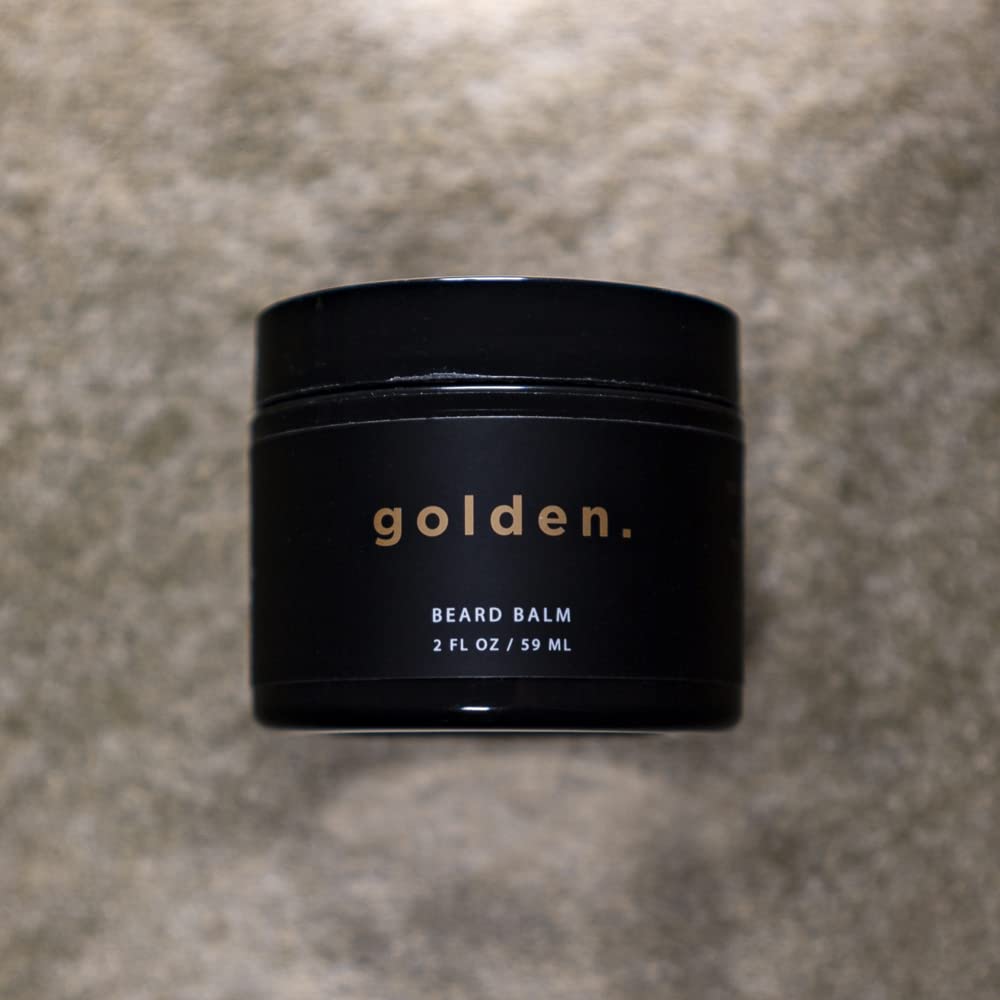 Golden Grooming Beard Oil & Balm Bundle for Men – Natural Growth Kit with Shea Butter – Tame, Moisturize & Style Your Beard - Beard Balm 2 Oz