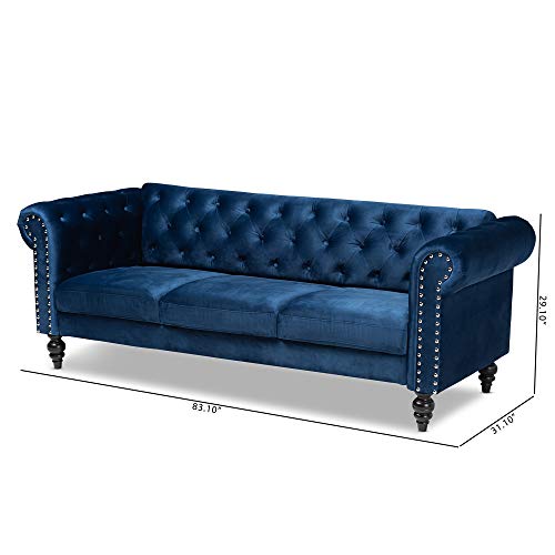 Baxton Studio Sofas, Navy Blue/Black